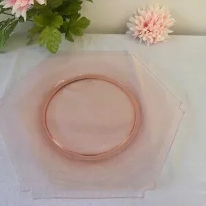 Dining | Vintage Pink Depression Glass Geometric Platter Soft Blush 12 ...